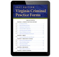 Virginia Criminal Practice Forms – Virginia Continuing Legal Education
